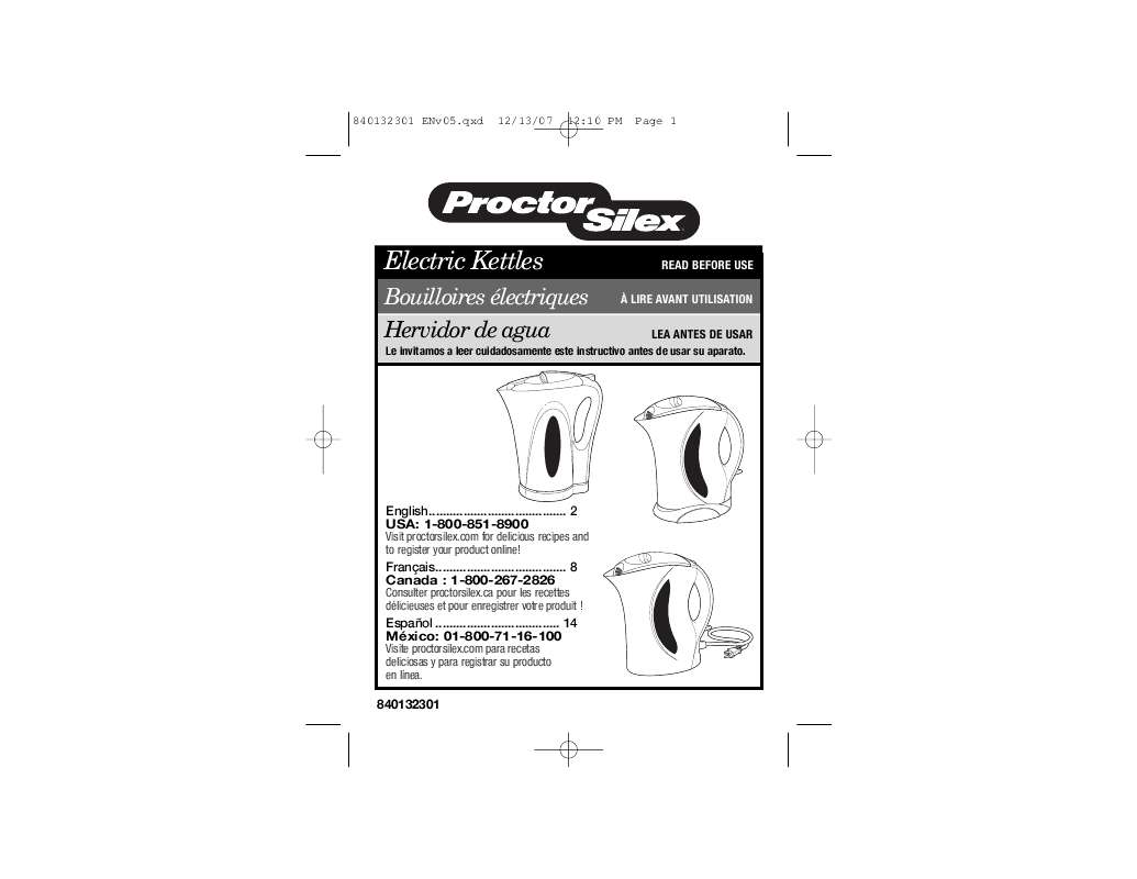 Notice PROCTOR SILEX K4087 - Trouver une solution à un problème PROCTOR ...